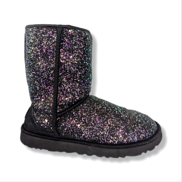 UGG | Shoes | Ugg Womens Classic Black Cosmos Galaxy Glitter Winter ...